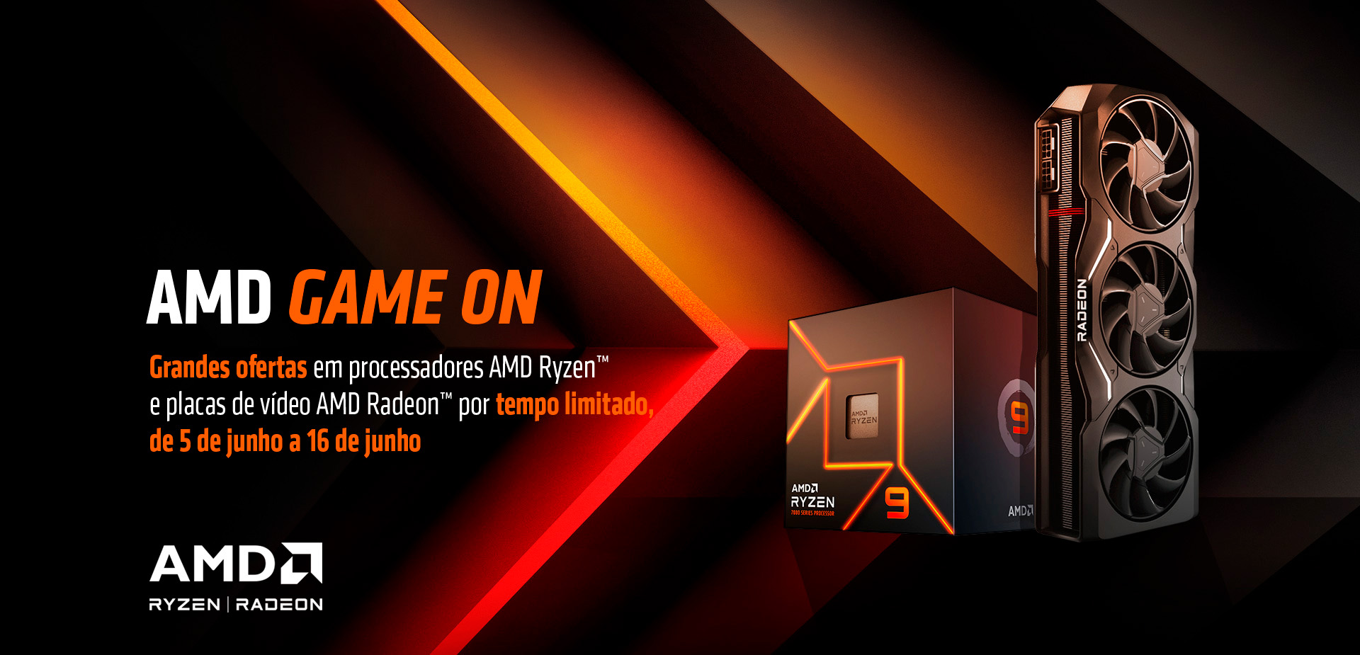 Todo o desempenho da AMD Ryzen™ e da AMD Radeon™. Feito para jogar.