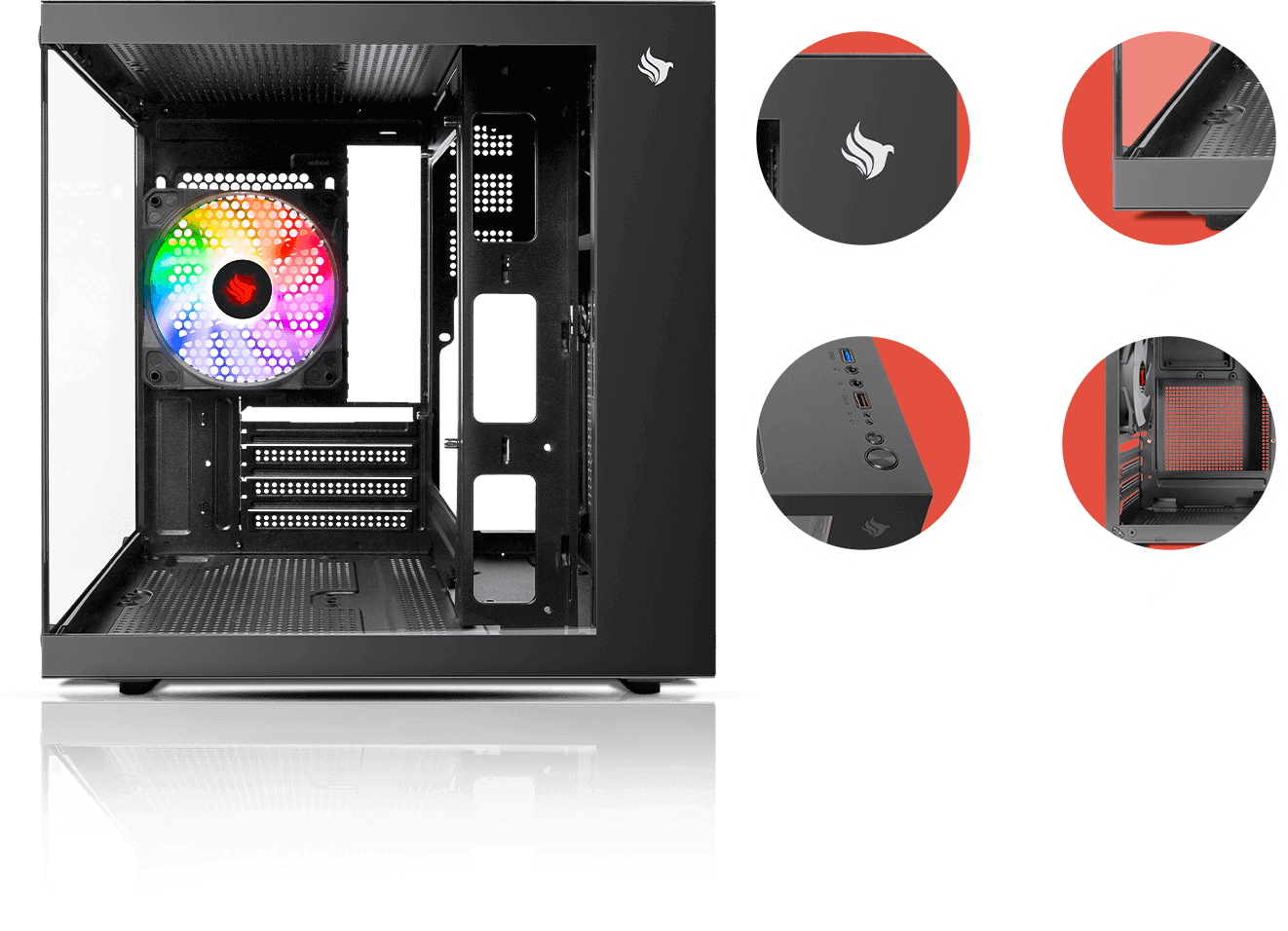 Gabinete Gamer Pichau Atom, Mini-Tower, Lateral de Vidro, Com 1 Fan, Preto – Pichau Gaming