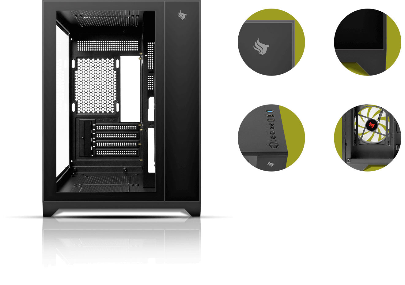 Gabinete Gamer Pichau Atom X, Mini-Tower, Lateral de Vidro, Com 2 Fans, Preto, PG-ATOMX-BK | Pichau