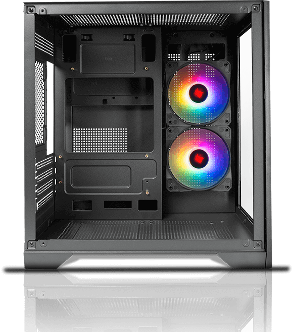 Gabinete Gamer Pichau Atom X, Mini-Tower, Lateral de Vidro, Com 2 Fans, Preto – Pichau Gaming