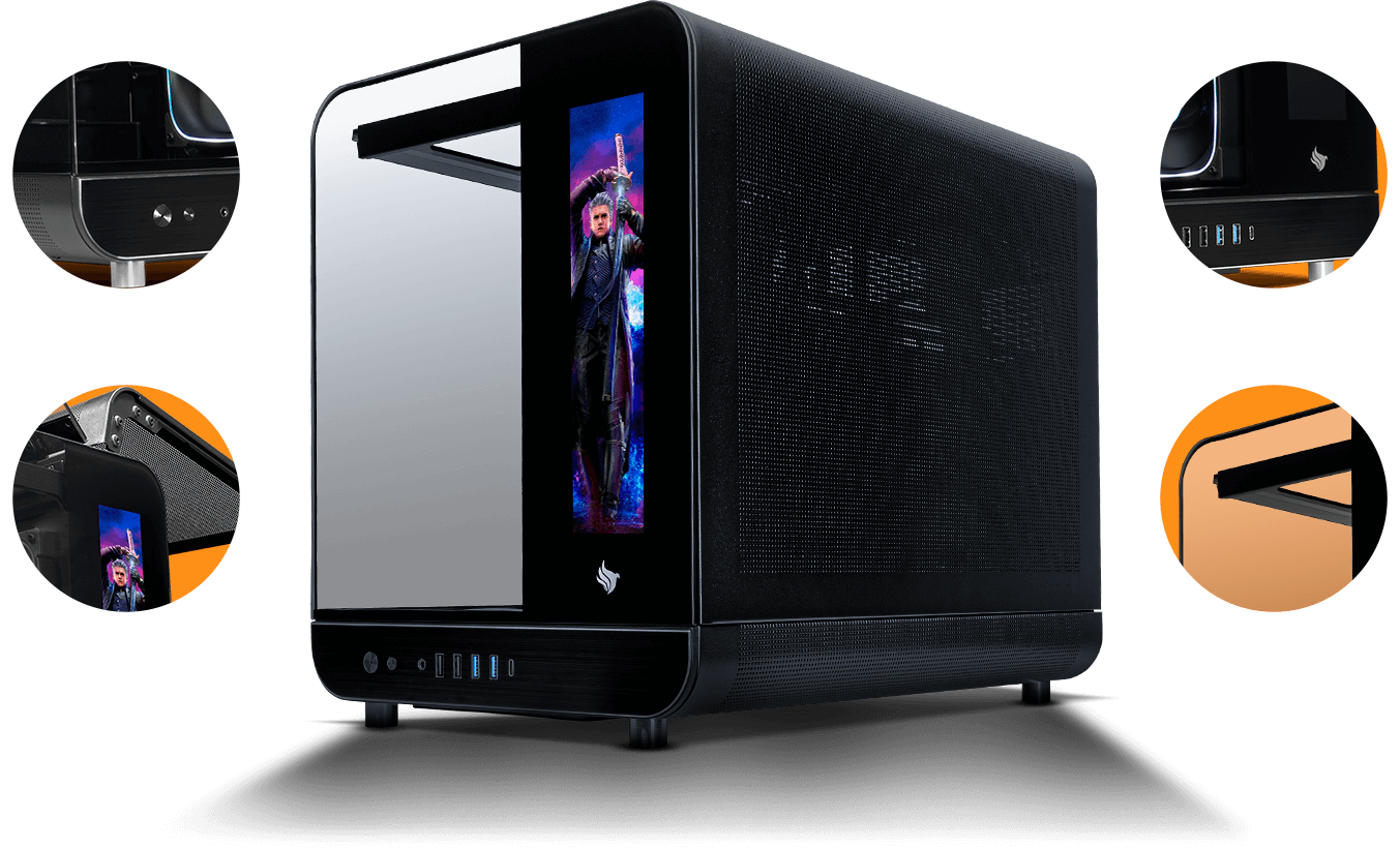 Gabinete Gamer Pichau Ikaros, ARGB, Mini-Tower, Tela LCD, Lateral de ...
