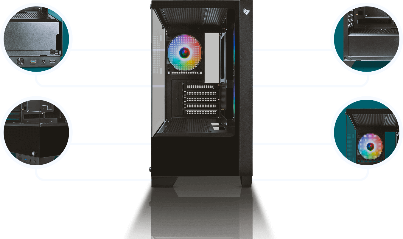 Gabinete Gamer Pichau Magpie 4XB, Mini-Tower, Lateral de Vidro, Com 3 Fans, Preto – Pichau Gaming