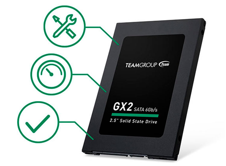 SSD Team Group GX2 256GB, 2.5, Sata III 6GB/s, Leitura 500MB/s ...