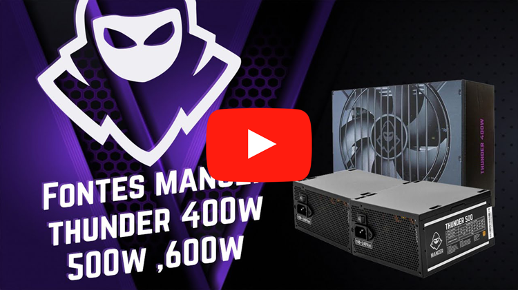Fonte Mancer Thunder 600W 80 Plus Bronze, MCR-THR600-BL01 | Pichau