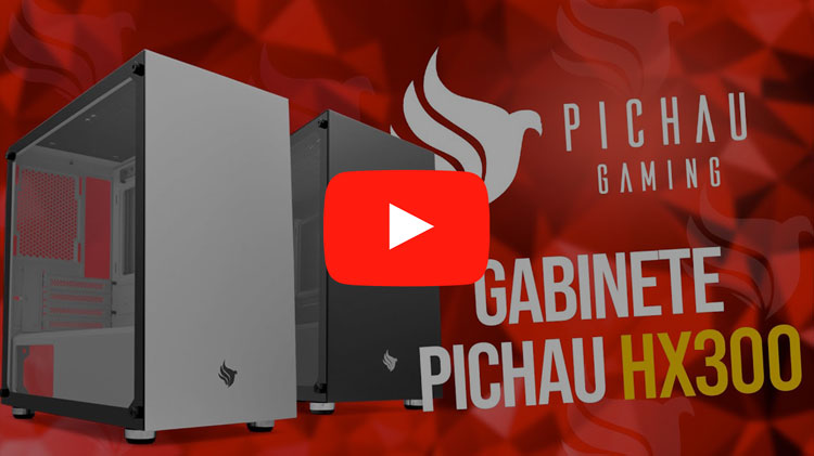 Gabinete Gamer Pichau HX300 Glass Preto, PG-HX3-G01 | Pichau